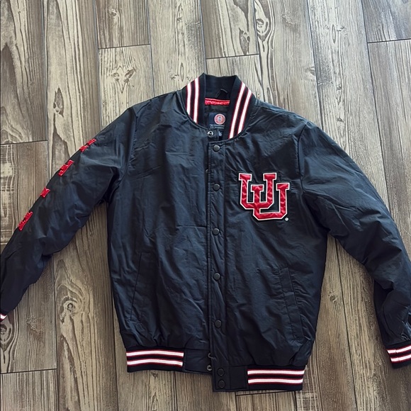 Jackets & Coats | Mens M Utah Utes Black Varsity Jacket With Red ...